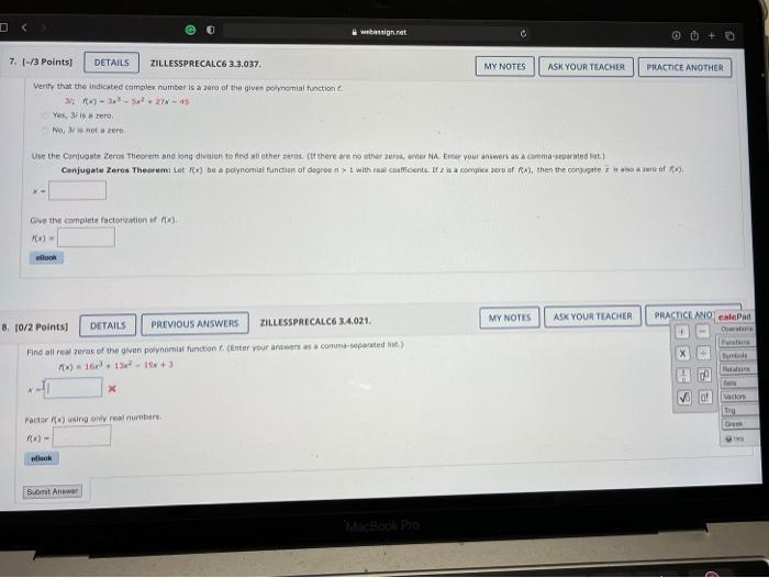 watassign.net + 7. 1-/3 Points DETAILS | Chegg.com watassign.net + 7. 1-/3 Points DETAILS | Chegg.com