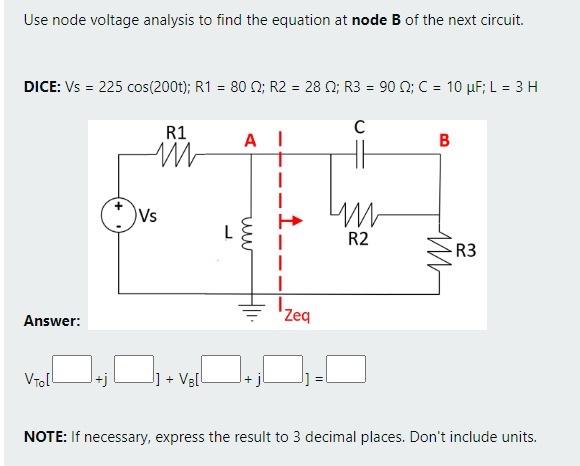 Solved Use node voltage analysis to find the equation at | Chegg.com