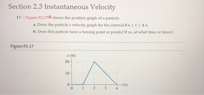 Solved Section 2.3 Instantaneous Velocity 17. I Figure | Chegg.com