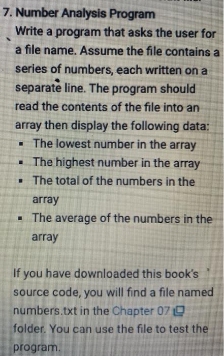 Solved 7. Number Analysis Program Write a program that asks | Chegg.com Solved 7. Number Analysis Program Write a program that asks | Chegg.com