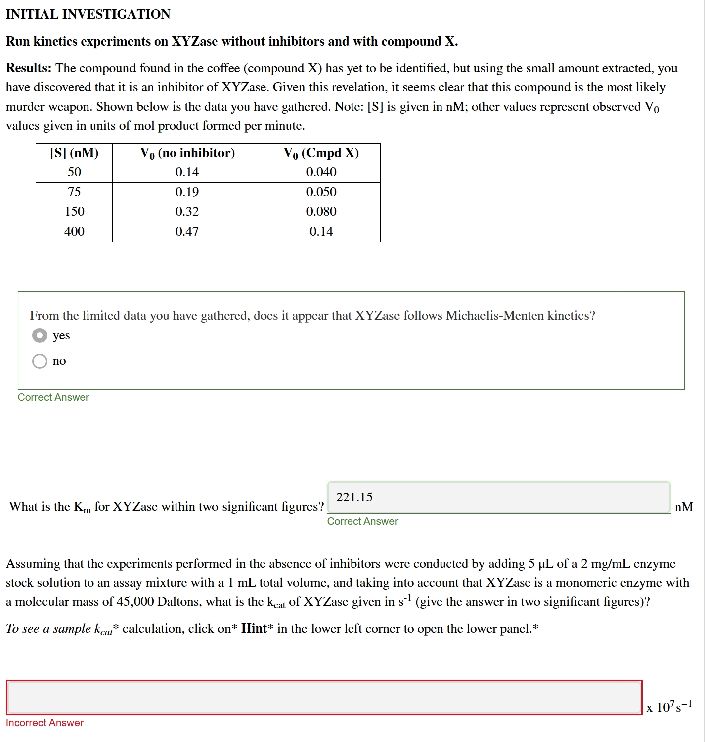 Solved INITIAL INVESTIGATIONRun kinetics experiments on | Chegg.com