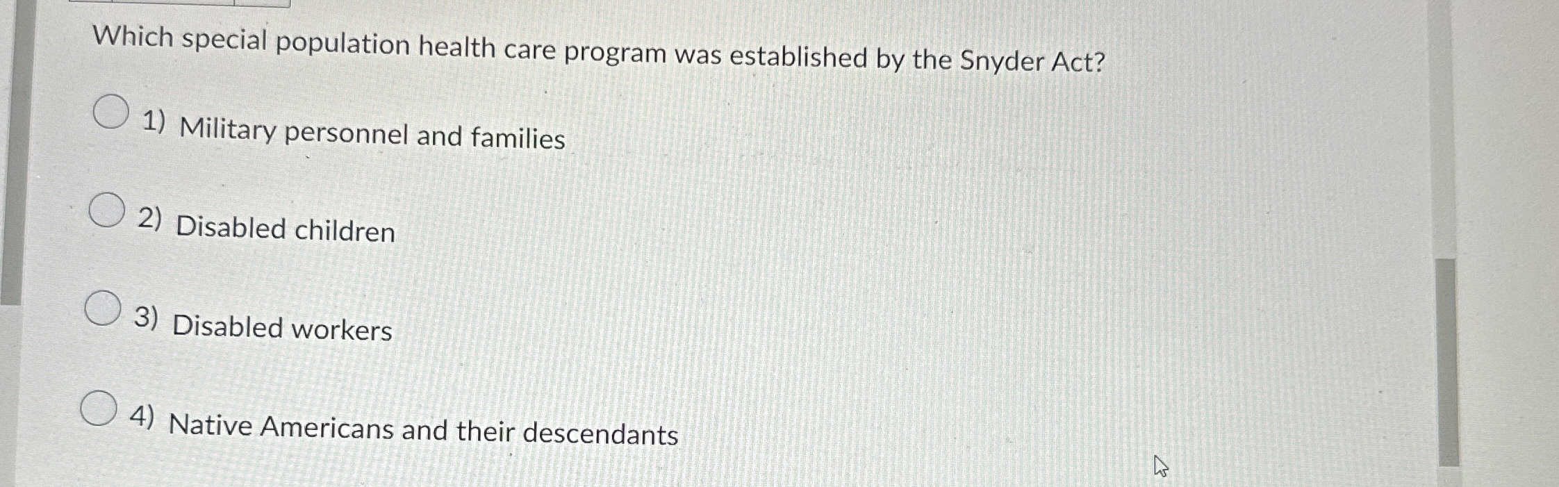 Solved Which special population health care program was | Chegg.com