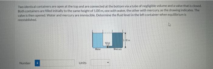 Solved Two identical containers are open at the top and are | Chegg.com