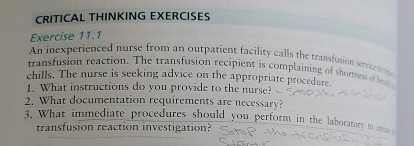 Solved CRITICAL THINKING EXERCISESExercise 11.1An | Chegg.com