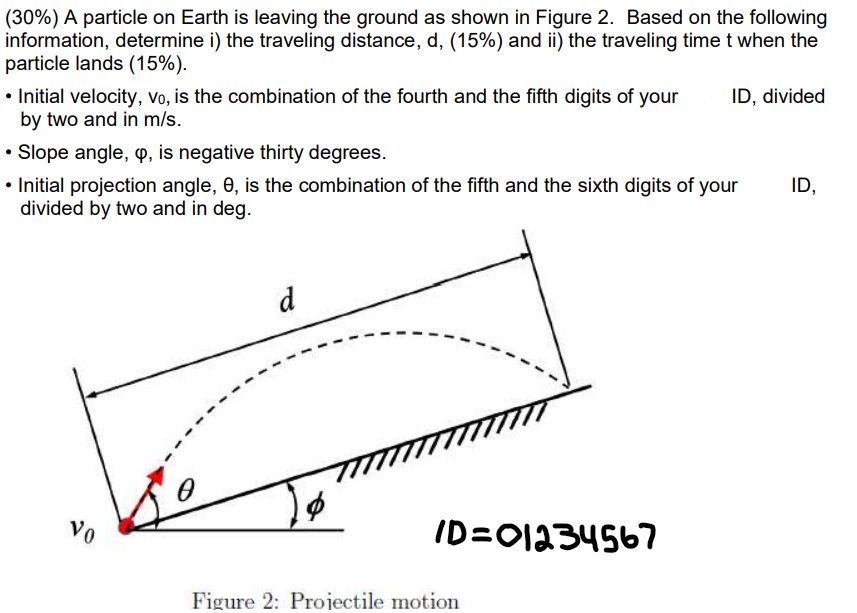 Solved A particle on Earth is leaving the ground as shown in | Chegg.com
