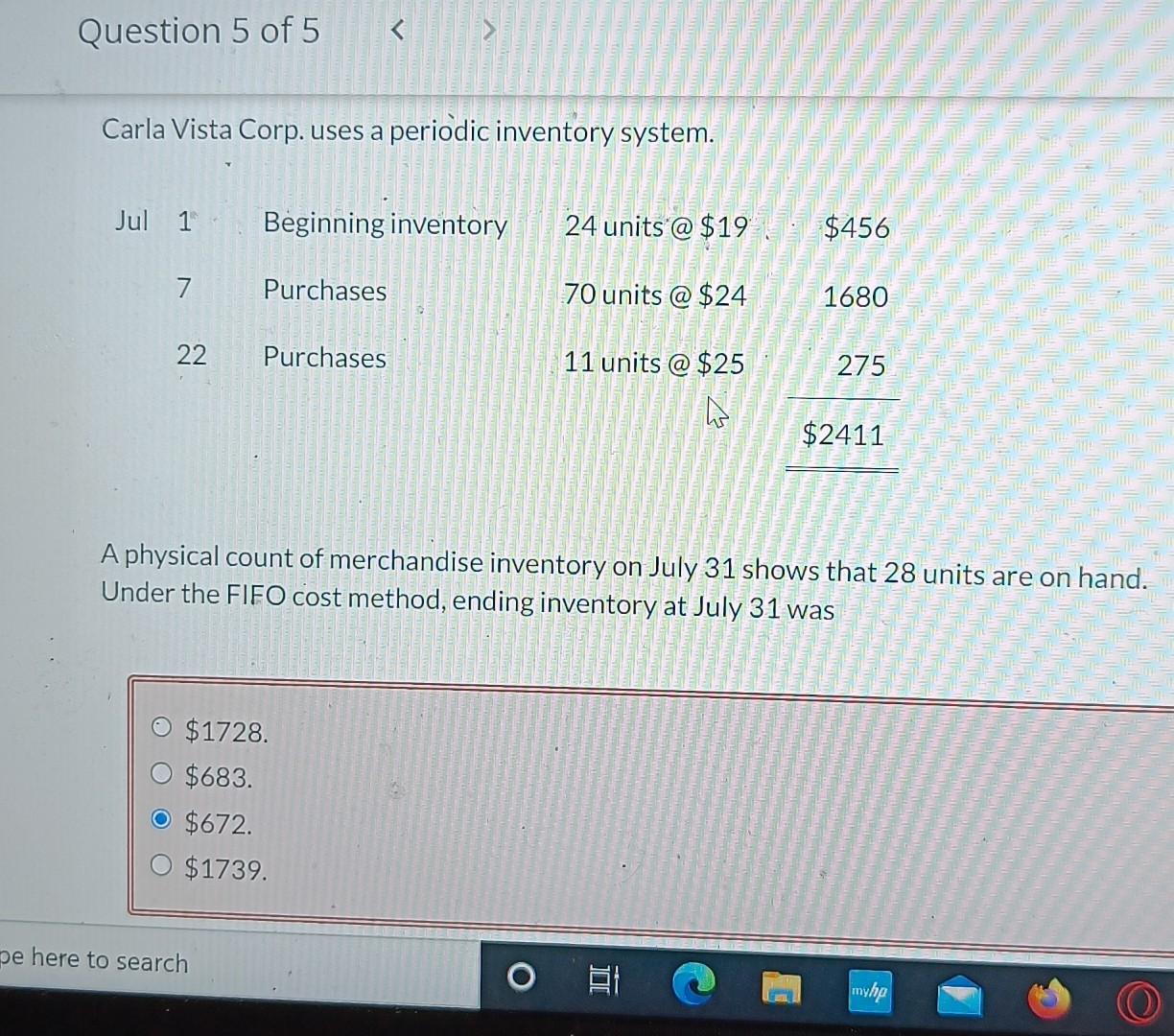 Solved Carla Vista Corp. uses a periodic inventory system. A | Chegg.com