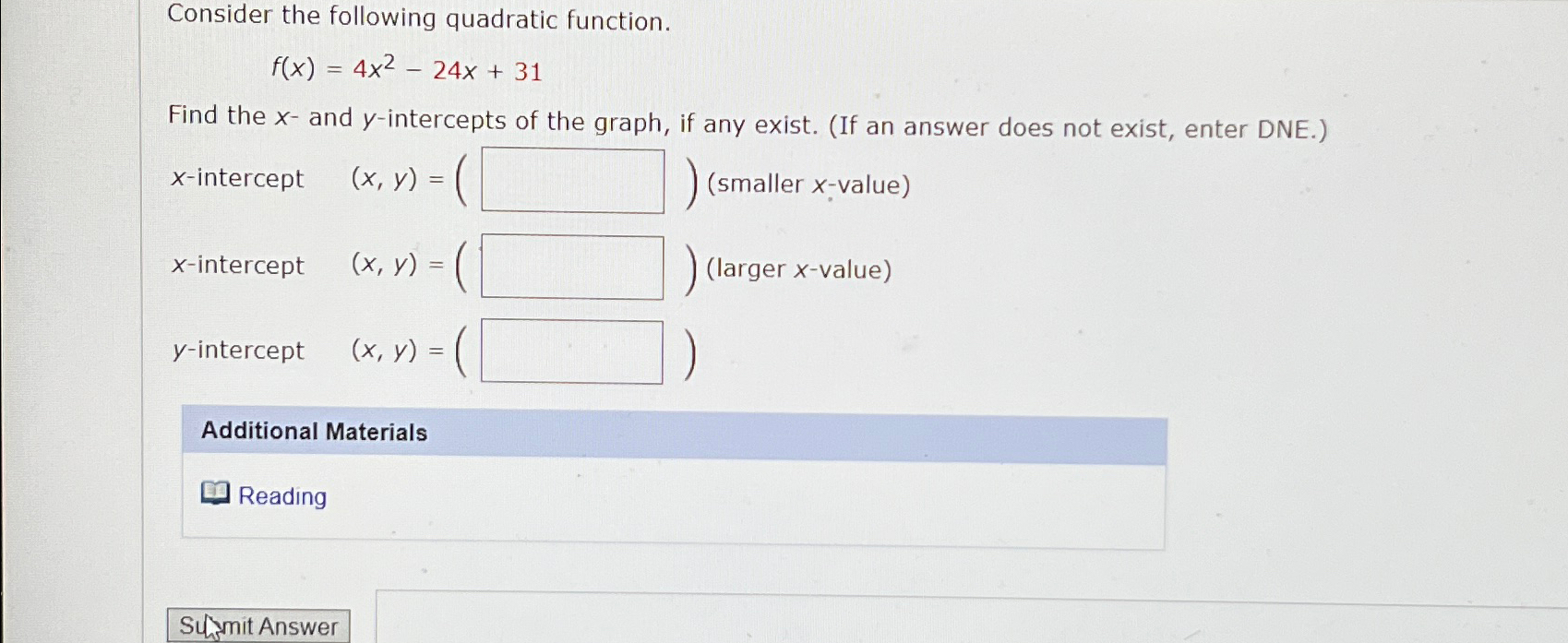 Solved Consider the following quadratic | Chegg.com