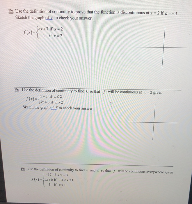 Solved Ex. Use the definition of continuity to prove that | Chegg.com