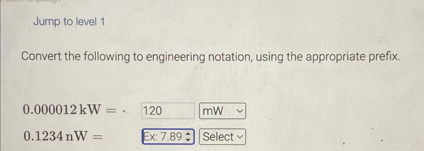 Solved Jump to level 1Convert the following to engineering | Chegg.com