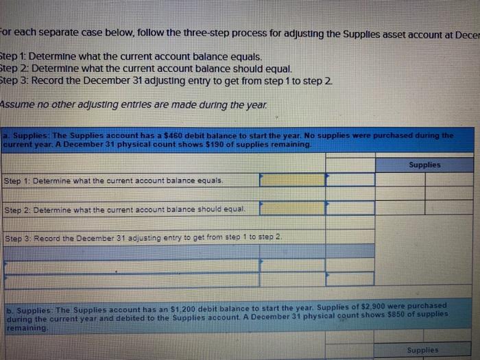 Solved For each separate case below, follow the three-step | Chegg.com
