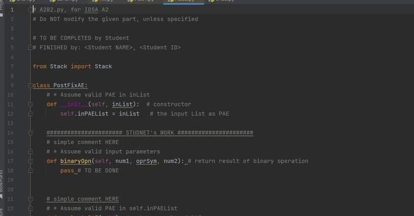Develop a Stack-Based Application of evaluating | Chegg.com