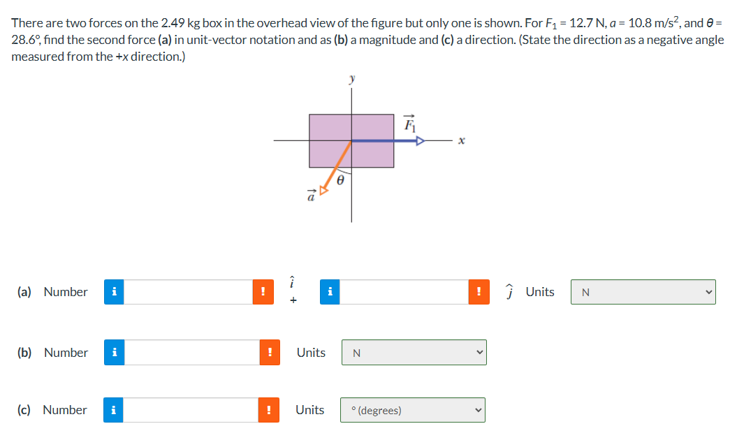 Solved There are two forces on ﻿the 2.49 kg ﻿box in ﻿the | Chegg.com