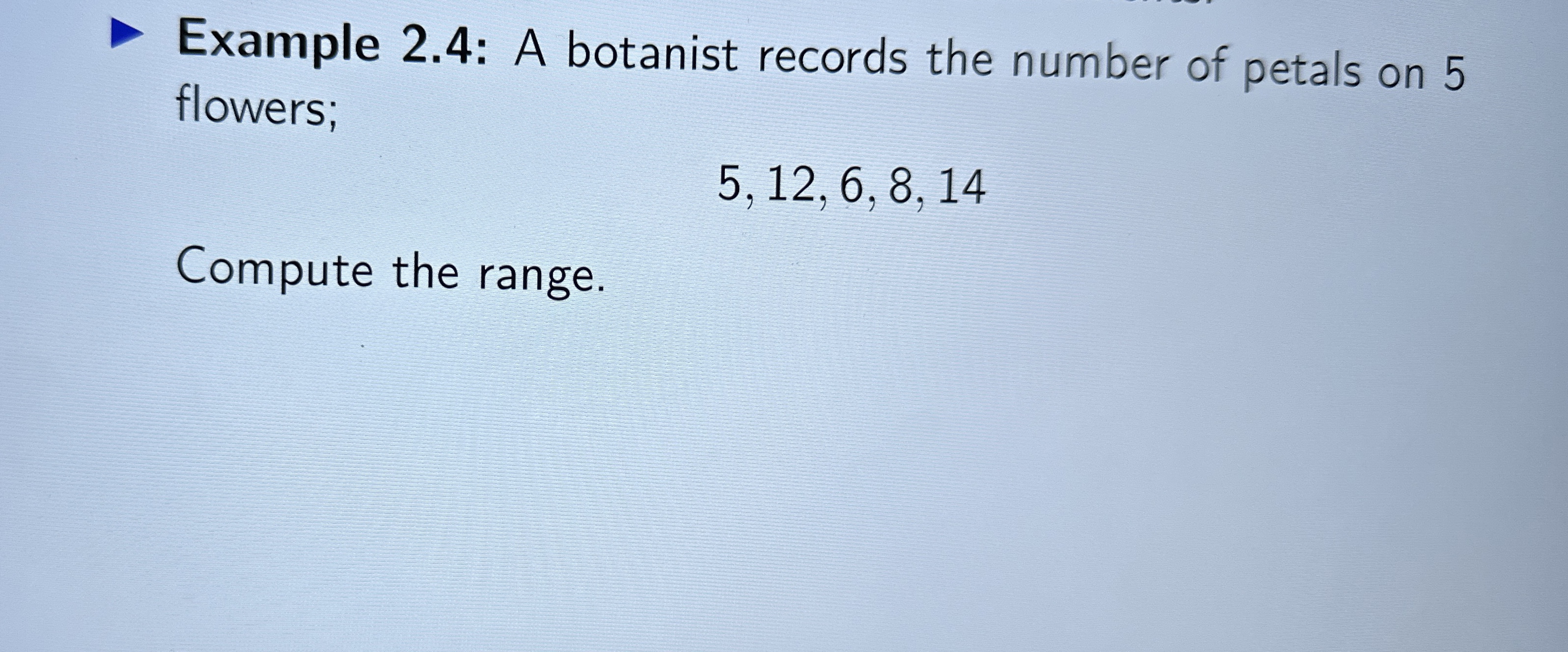 Solved Example 2.4: A botanist records the number of petals | Chegg.com