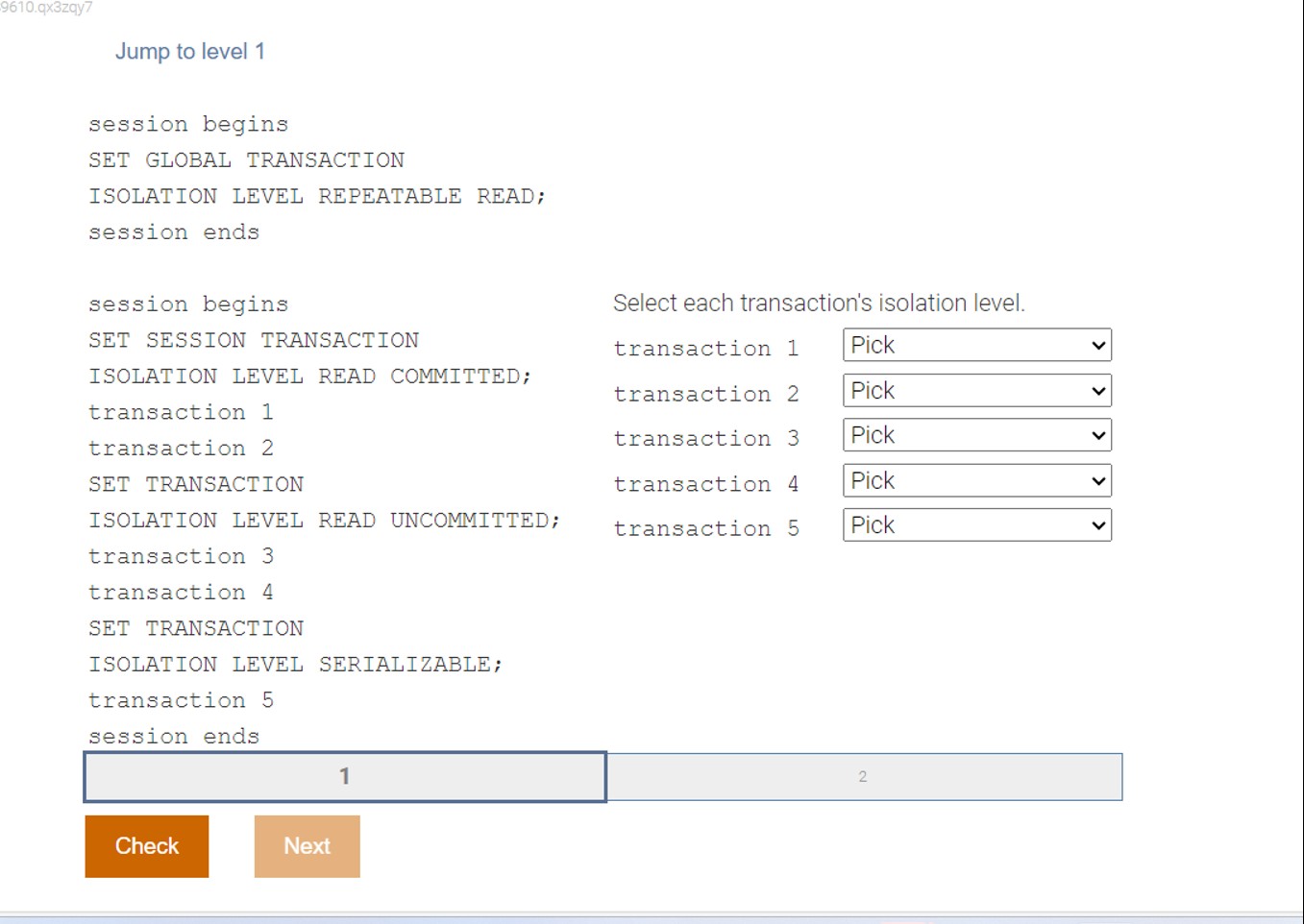 Solved Jump to level 1session beginsSET GLOBAL | Chegg.com