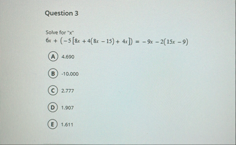 Solved Question 3Solve for | Chegg.com