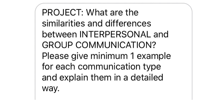 Solved PROJECT: What are the similarities and differences | Chegg.com