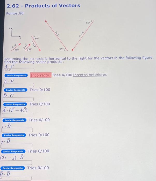 Solved 2.62 - Products of Vectors Puntos:80 Assuming the | Chegg.com