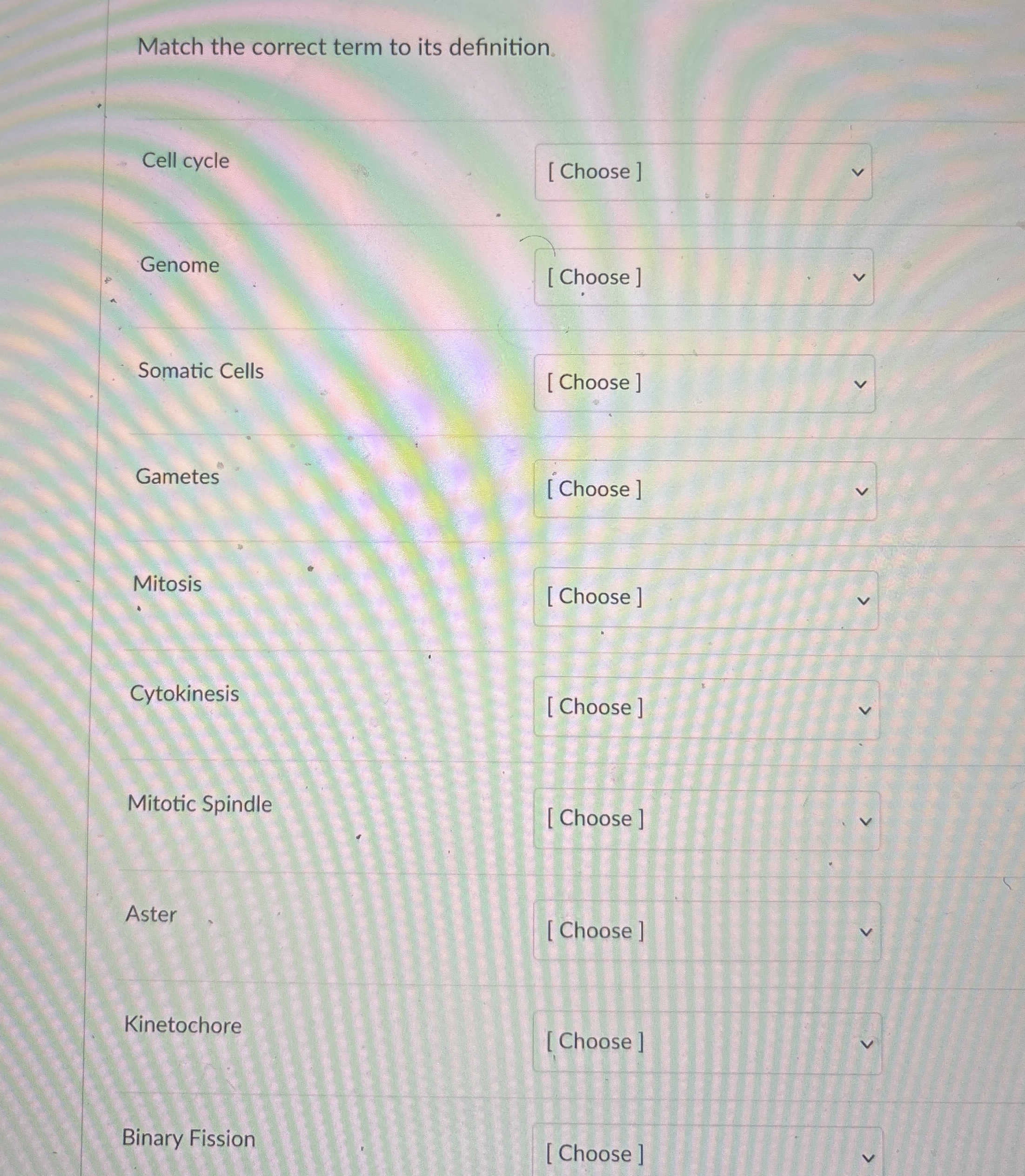Solved Match the correct term to its definition.Cell | Chegg.com