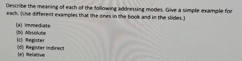 Solved Describe the meaning of each of the following | Chegg.com