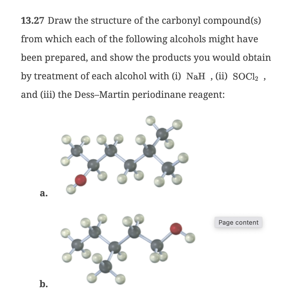 Solved 13.27 ﻿Draw the structure of ﻿the carbonyl | Chegg.com