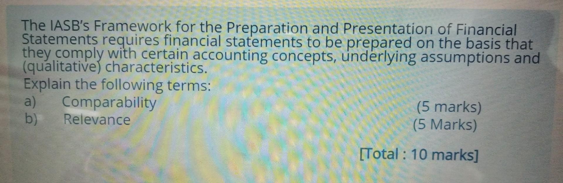 Solved The IASB's Framework for the Preparation and | Chegg.com