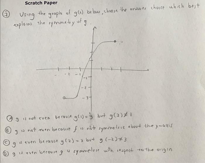 Solved (7) Using the groph of g(x) below, choose the answer | Chegg.com