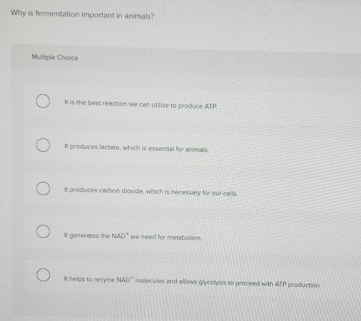 Solved Why is fermentation important in animals?Multiple | Chegg.com