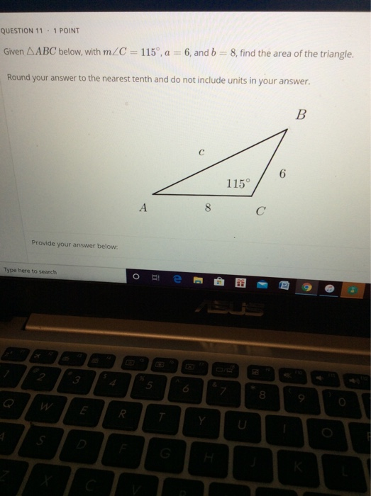 Solved QUESTION 11.1 POINT Given AABC below, with mZC = | Chegg.com