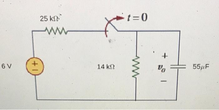 Solved Foe the circuit above, find the capicitor voltage for | Chegg.com