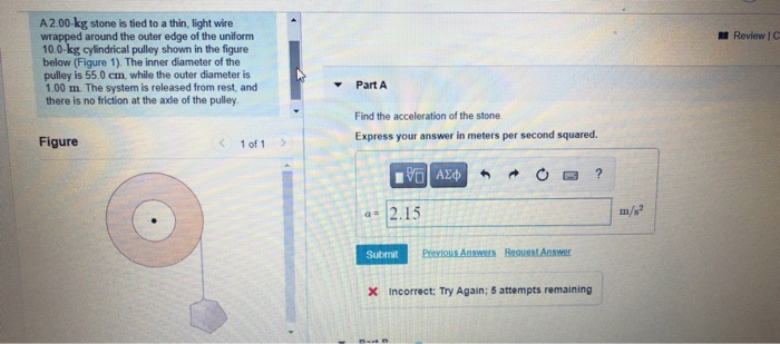 Solved Review C A2.00-kg stone is tied to a thin, light wire | Chegg.com