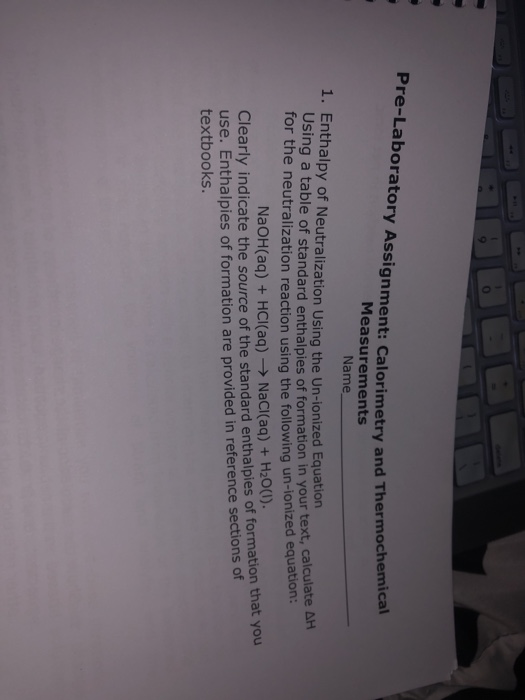 Solved Pre-Laboratory Assignment: Calorimetry Y ASSignment: | Chegg.com