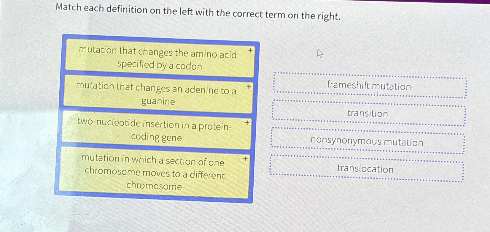 Solved Match each definition on the left with the correct | Chegg.com