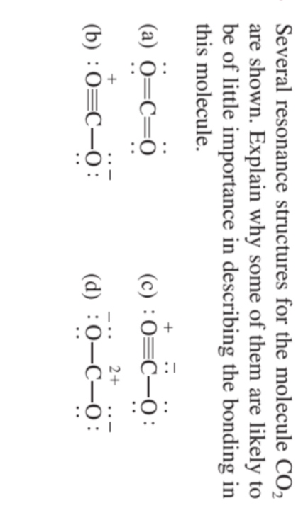 Solved Several resonance structures for the molecule CO2 | Chegg.com