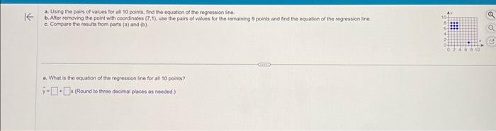 Solved 2. Using the pairs of values for all 10 points, find | Chegg.com