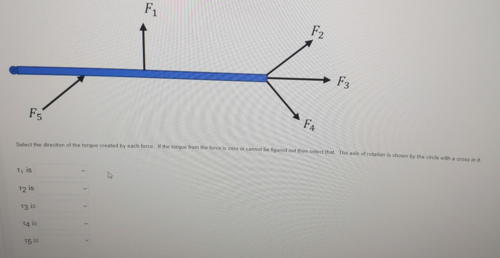 Solved F1 F2 F3 FS FA Select the direciton of the torque | Chegg.com
