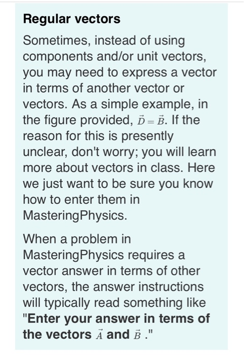 Solved Regular vectors Sometimes, instead of using | Chegg.com