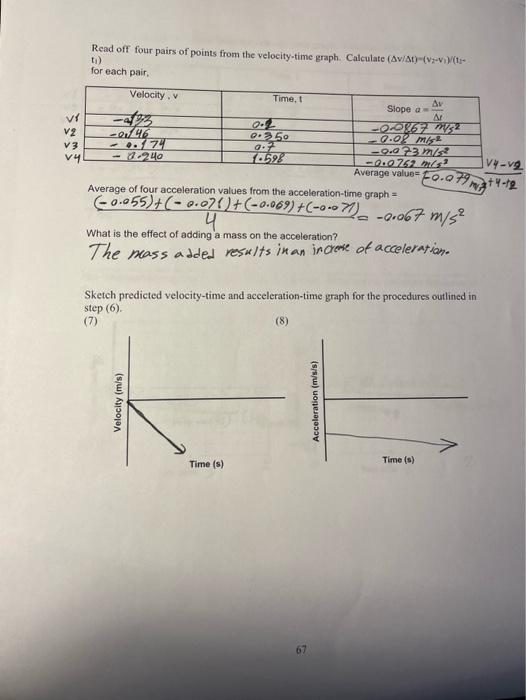 LABORATORY EXERCISE #2 Acceleration NAME | Chegg.com