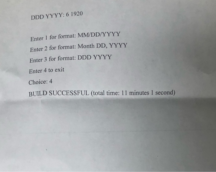 Solved 1 Date Class Create Class Date With The Following