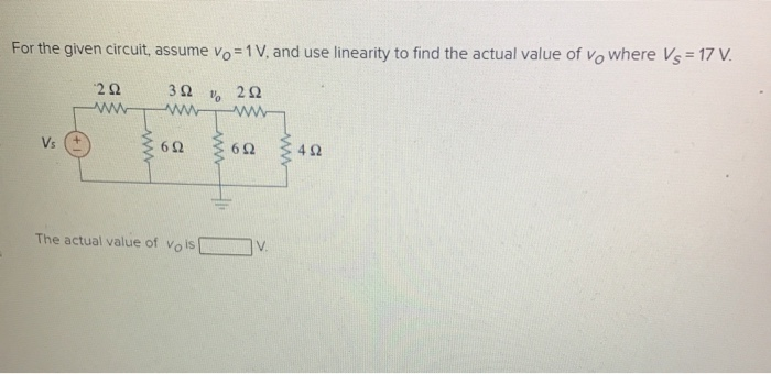 Solved For the given circuit assume vo=1 V, and use | Chegg.com