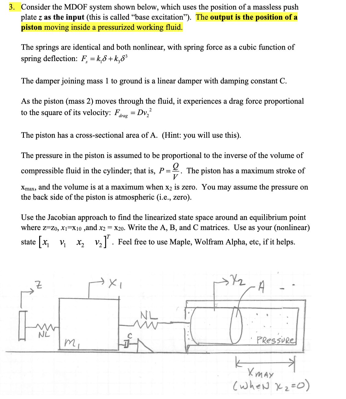 Consider the MDOF system shown below, which uses the | Chegg.com