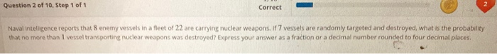 Solved Question 2 of 10, Step 1 of 1 Correct Naval | Chegg.com