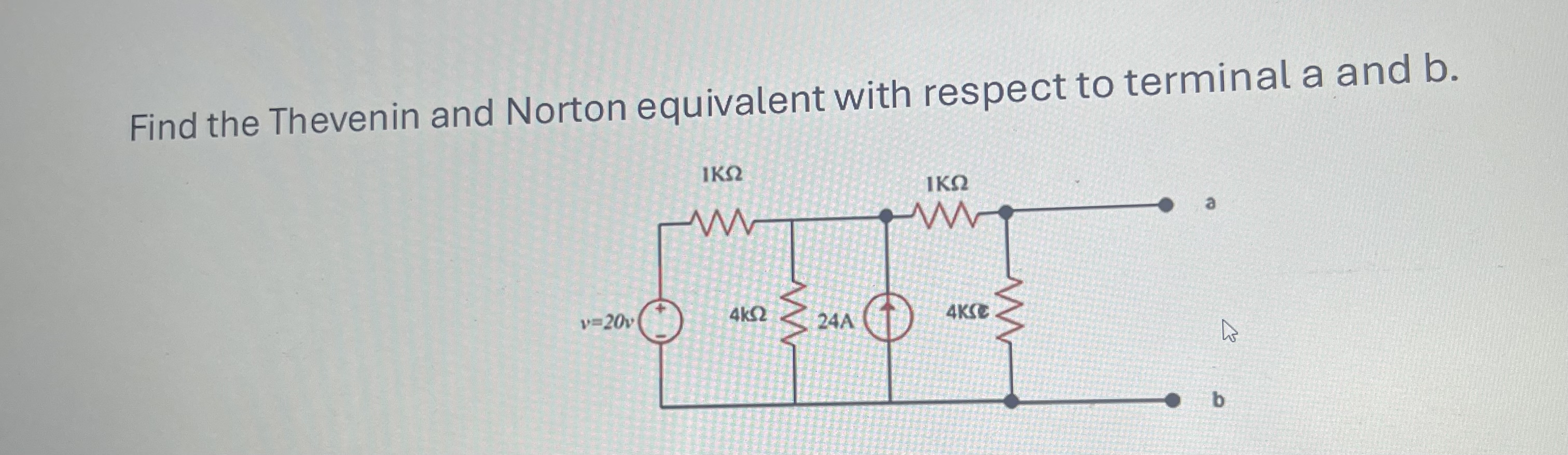 Solved Find the Thevenin and Norton equivalent with respect | Chegg.com