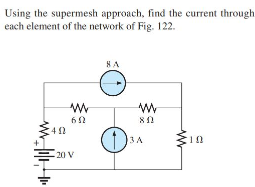 Solved Using the supermesh approach, find the current | Chegg.com