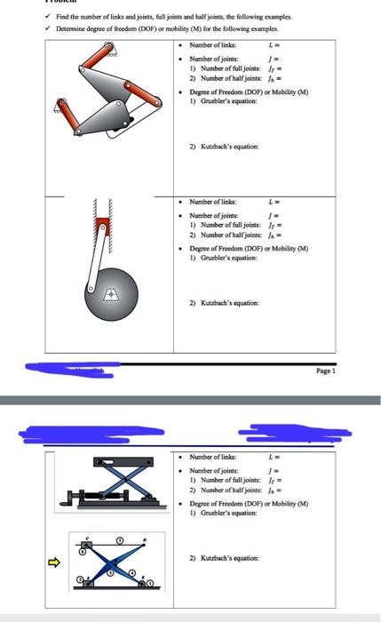 Solved Find the number of links and joints, full joints and | Chegg.com
