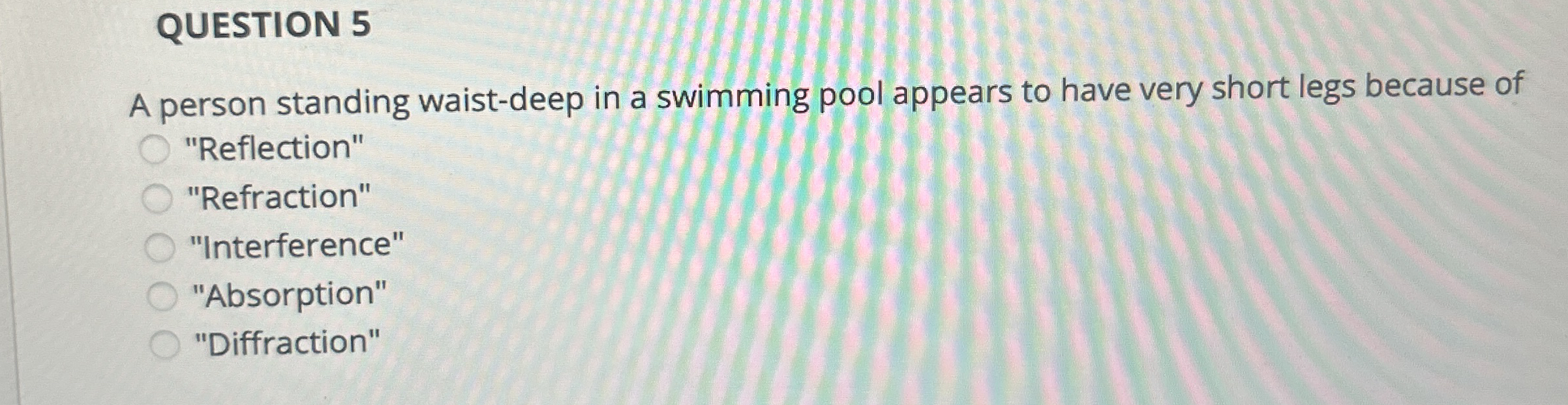 Solved QUESTION 5A person standing waist-deep in a swimming | Chegg.com