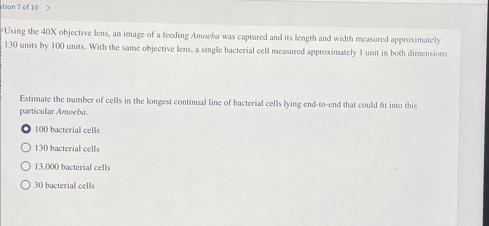 Solved Using the 40X objective lens, an image of a feeding | Chegg.com