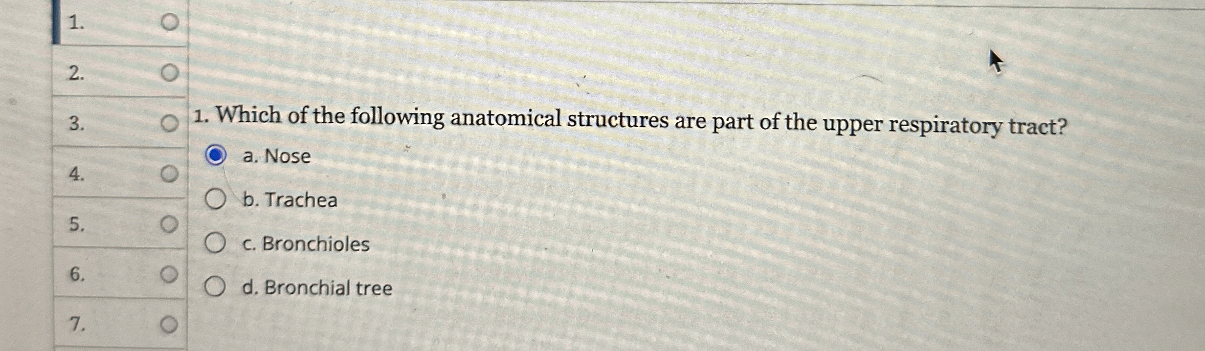 Solved Which of the following anatomical structures are part | Chegg.com