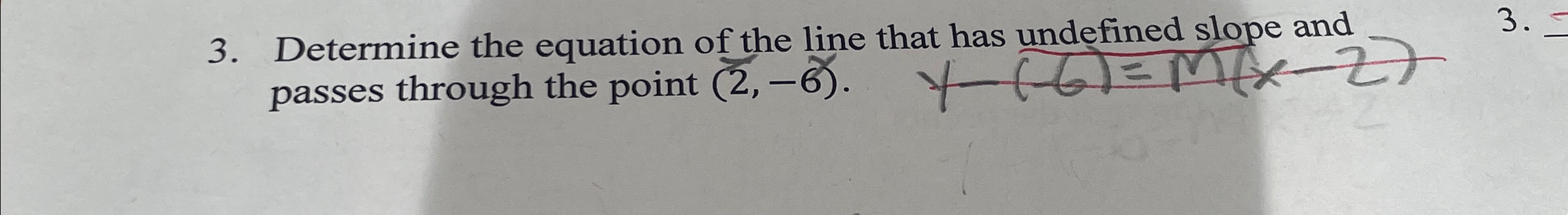 Solved Determine the equation of the line that has undefined | Chegg.com