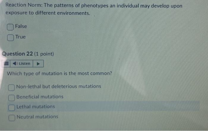 Solved Reaction Norm: The patterns of phenotypes an | Chegg.com