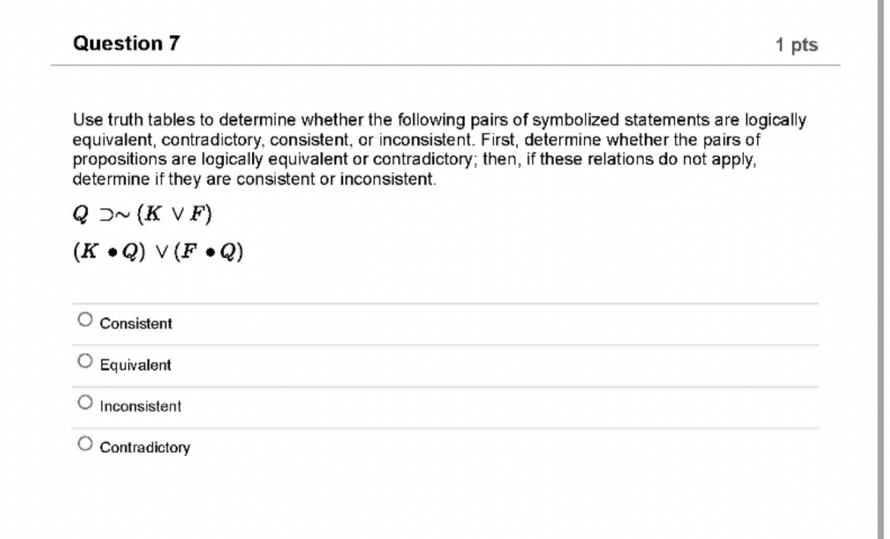 Solved Use truth tables to determine whether the following | Chegg.com